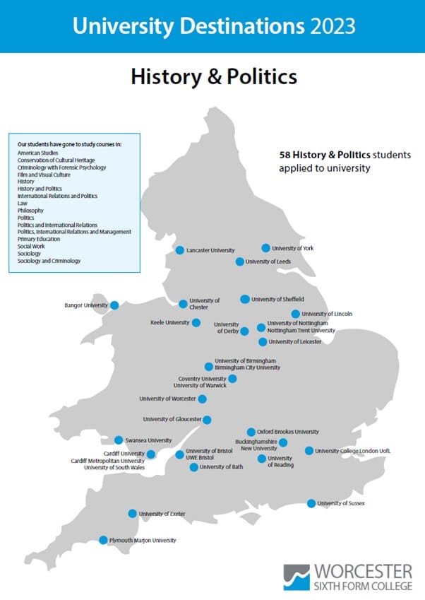 History: Modern or Early Modern A Level - Worcester Sixth Form College